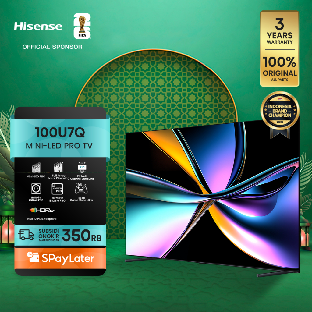 Jual (BELI TV GRATIS TV) Hisense TV 100U7Q Vidaa Smart TV ULED MiniLED ...