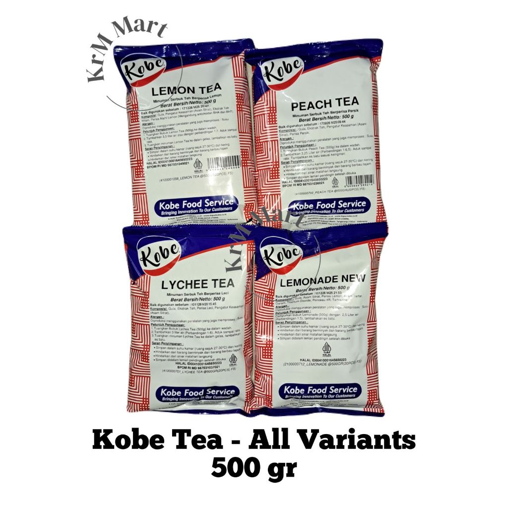 Jual Kobe Tea 500 gr All Varian 1/2 kg Lemon tea Leci Lychee Lemonade ...