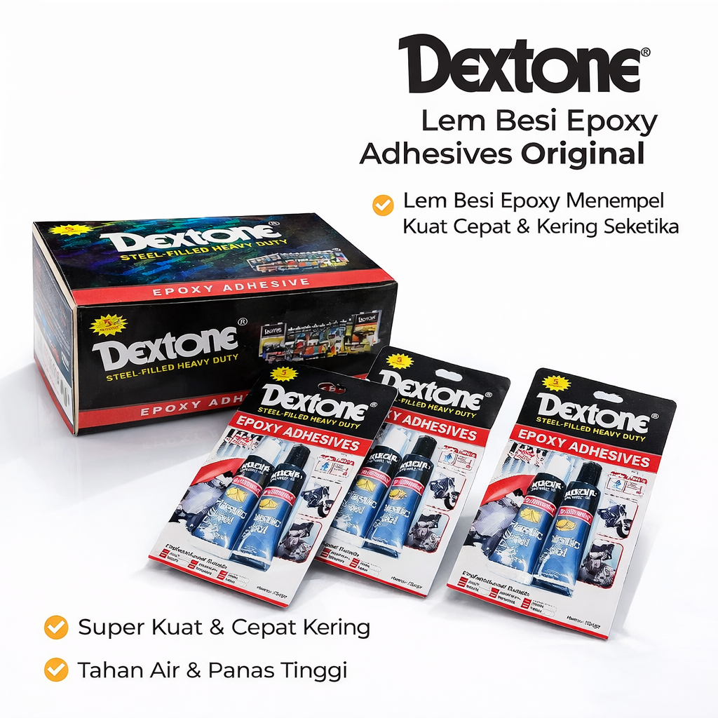 Jual Grosir {12pcs} Lem Besi DEXTONE 5 Menit Lem Epoxy Perekat Kuat 48 ...