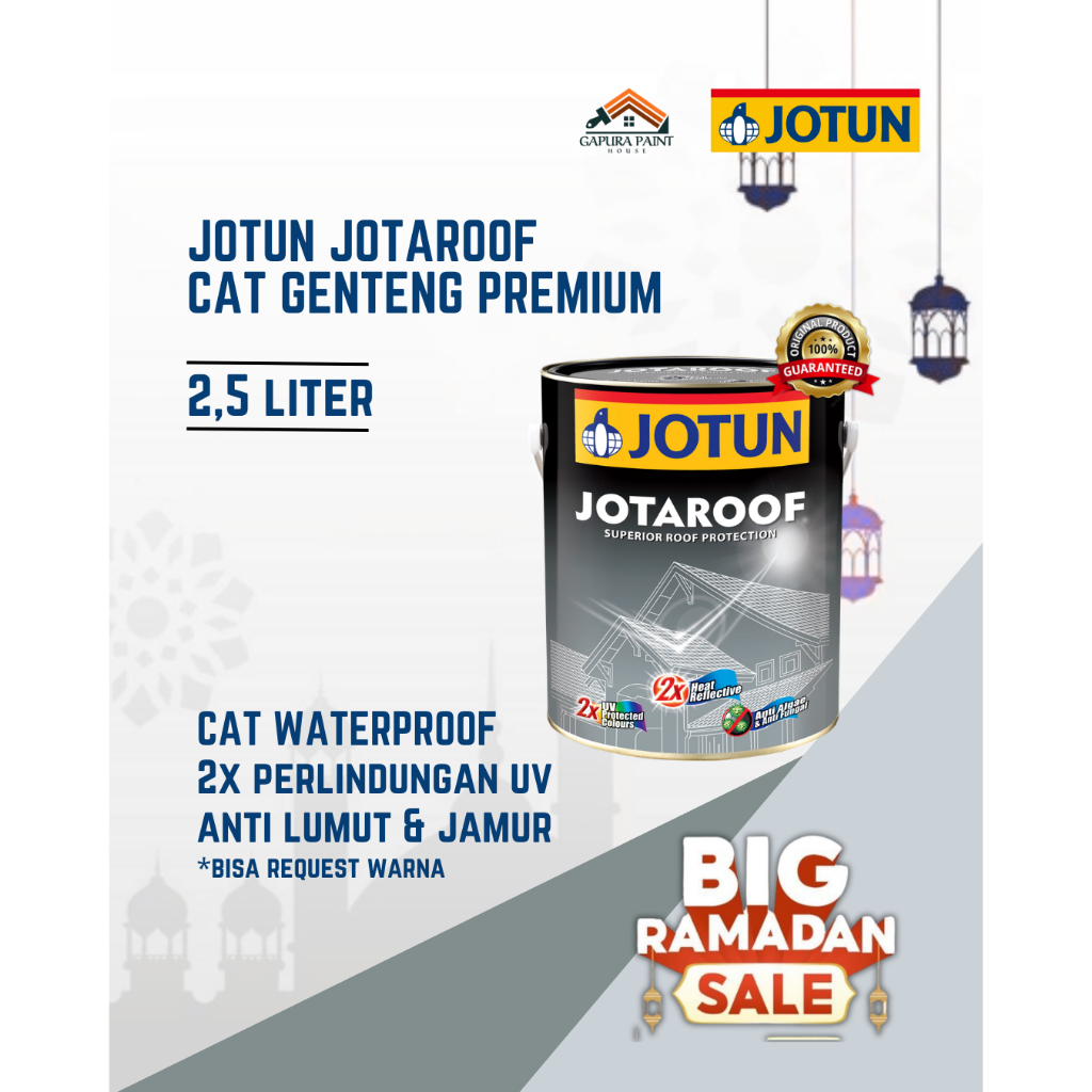 Jual CAT GENTENG JOTUN JOTAROOF 2,5 LITER / CAT GENTENG ANTI BOCOR ...
