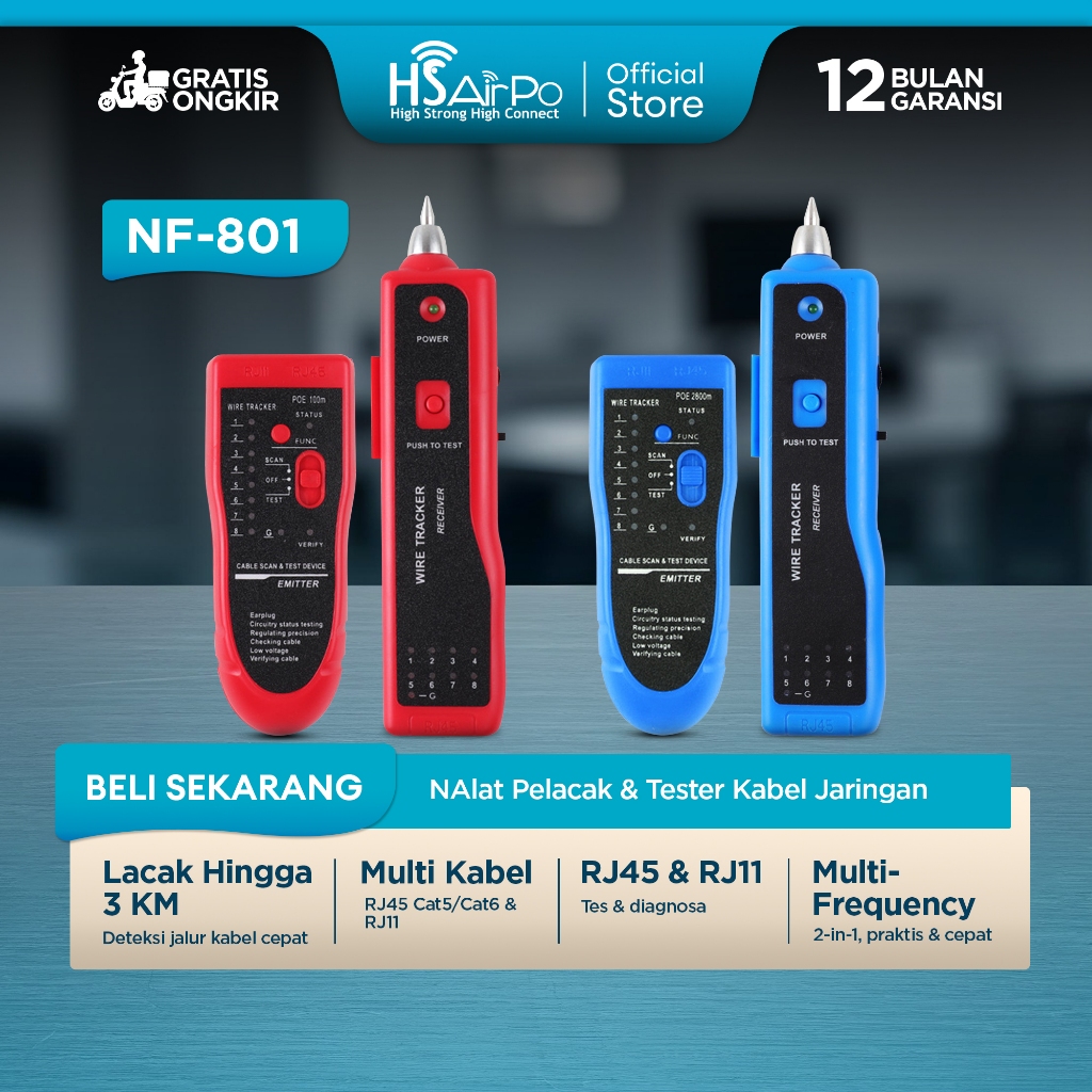 Jual HSAirPo Tone Cheker / Wire Tracker / LAN Tester / Cable Tracker ...