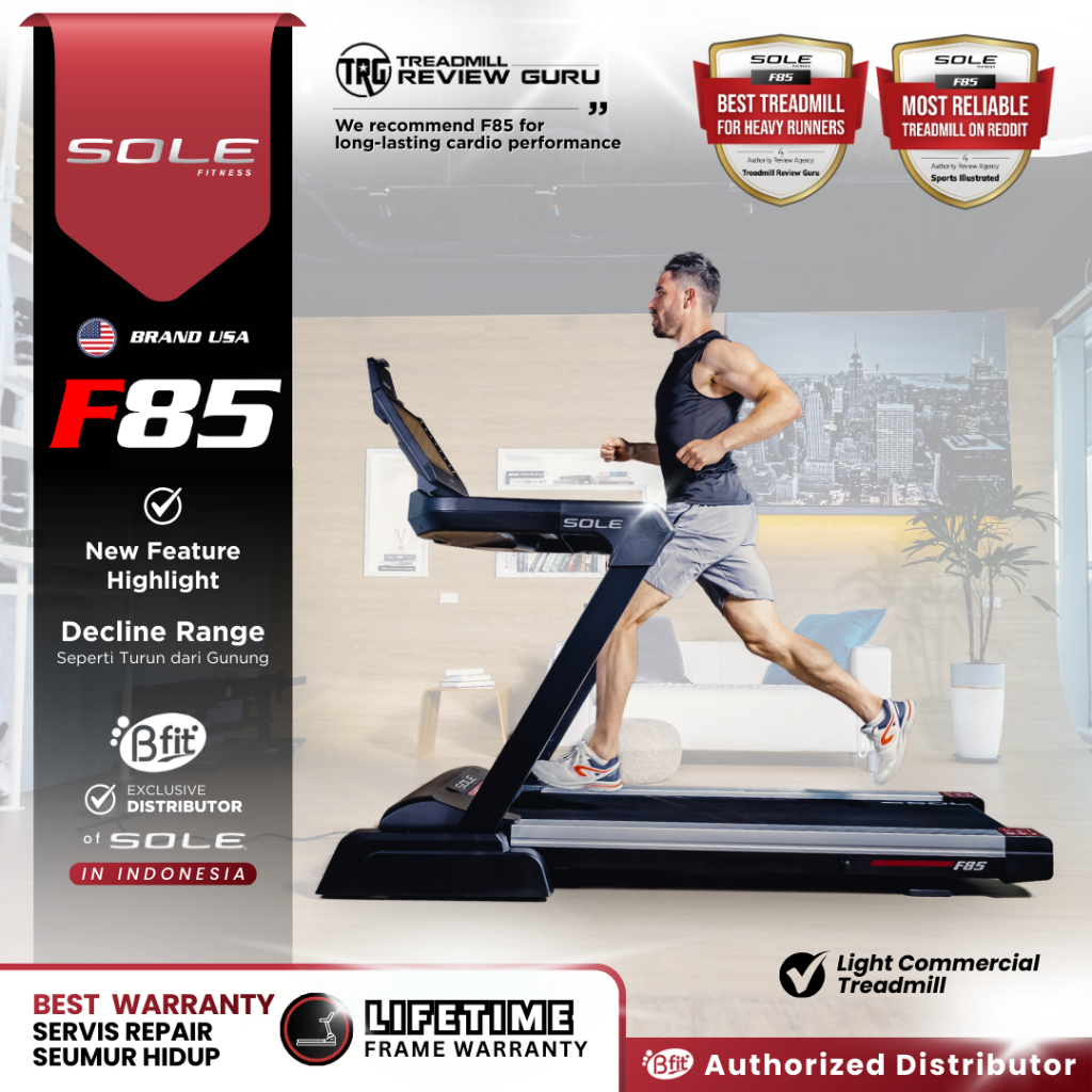 Jual (JAKARTA) SOLE USA F85 - Treadmill Listrik Premium (WiFi/Netflix ...
