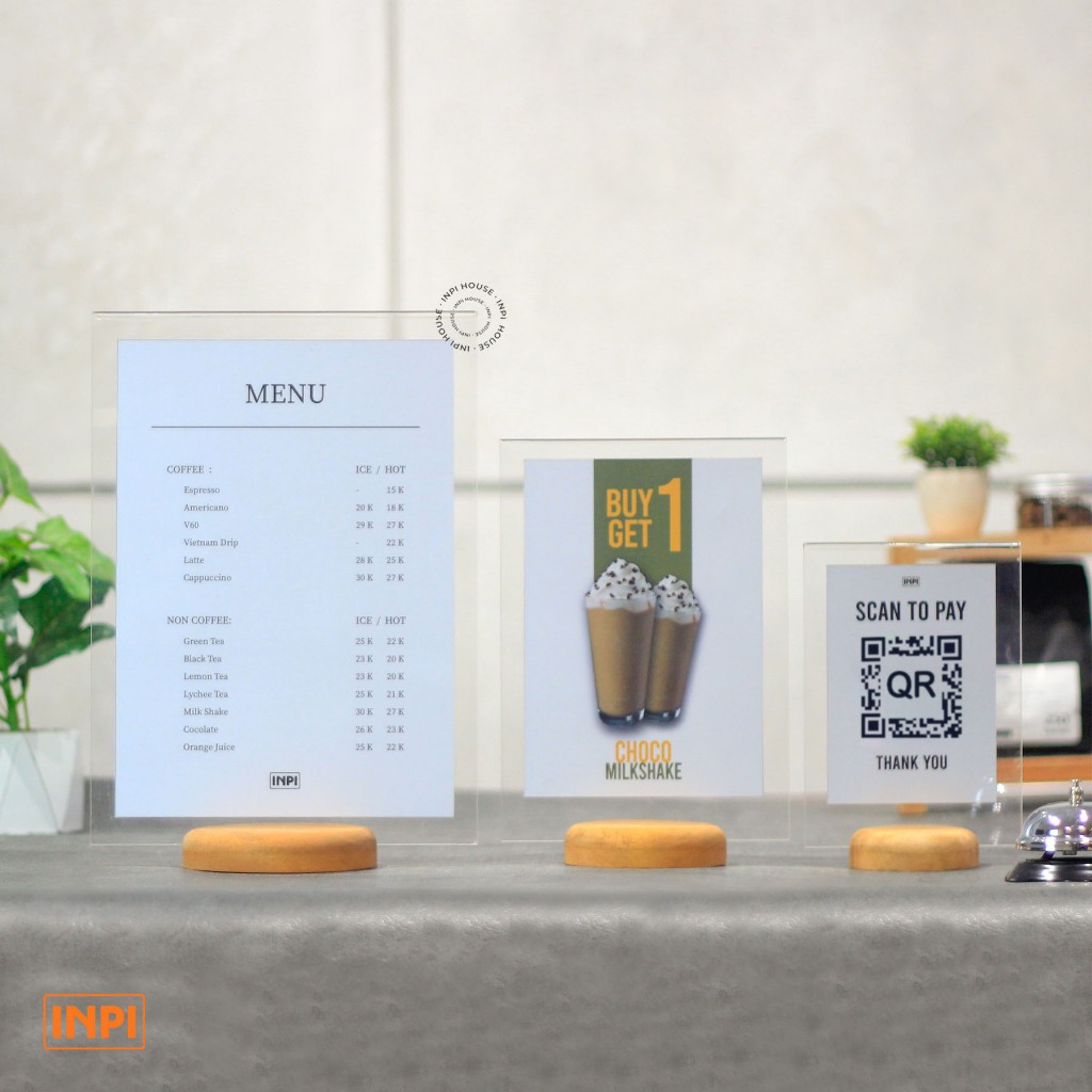 Jual Sign Standing Menu Kayu Akrilik - INPI House | Shopee Indonesia