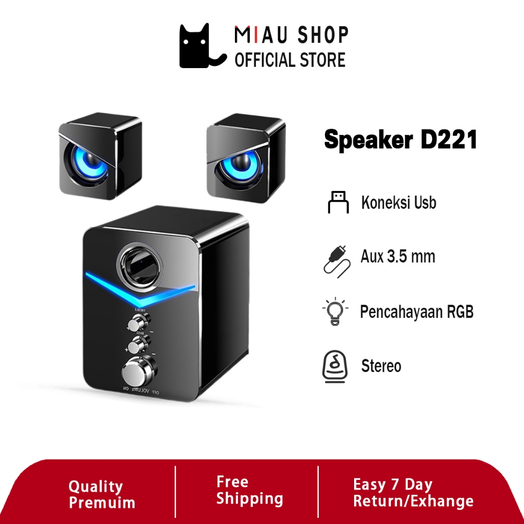 Jual Speaker Subwoofer USB D221 Speaker Komputer - Hitam Speaker ...