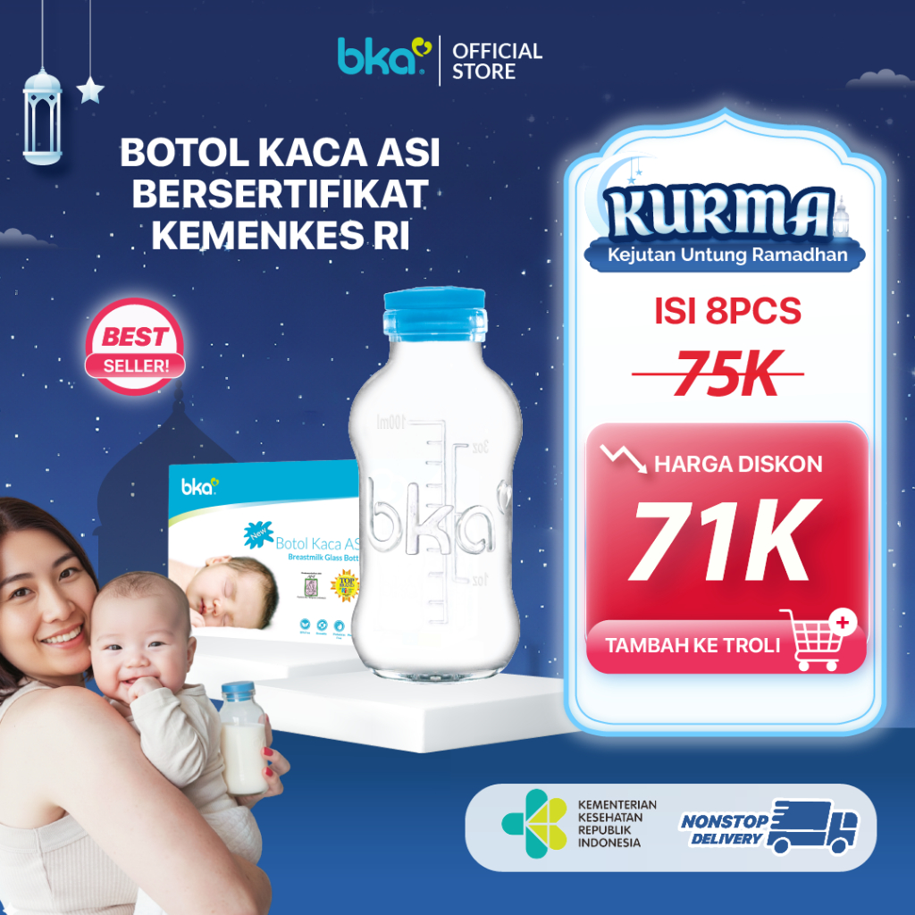 Jual Botol Kaca ASI BKA 100ml Isi 8 Pcs | Botol Kaca ASIP | Botol ...