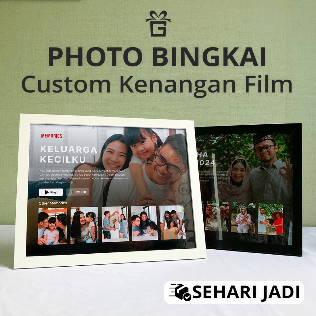 Jual Custom Photo Kenangan Film 8R (25x20cm) I Bingkai Kayu + Cetak ...