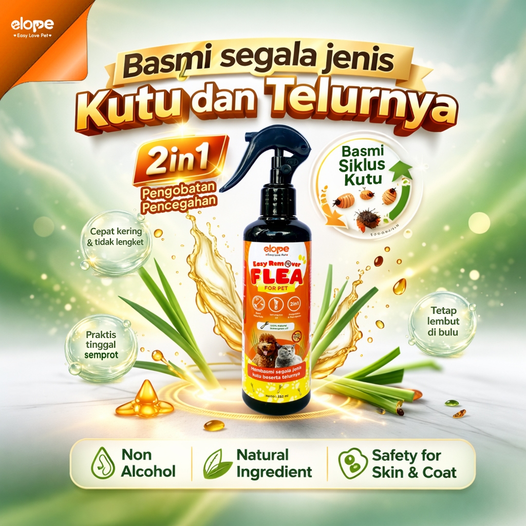 Jual ELOPE Spray Pembasmi Obat Anti telur Kutu Kucing Anjing Kelinci ...