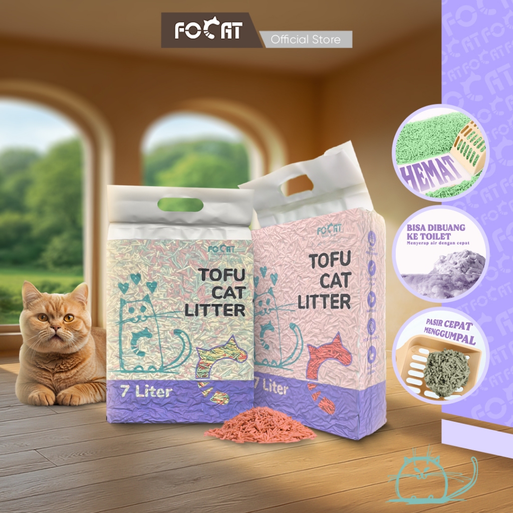 Jual [PASIR TOFU NO 1] FOCAT Pasir Kucing Tofu Harum 7L N01 Pasir ...