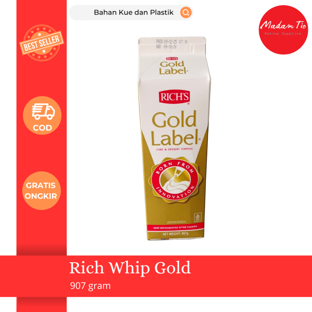 Jual Richs Whip Gold Label 907 gram 1pcs | Shopee Indonesia
