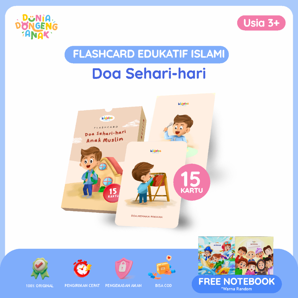 Jual Flashcard Doa Sehari-Hari Untuk Anak Usia 3+ Tahun - Isi 48 Kartu ...