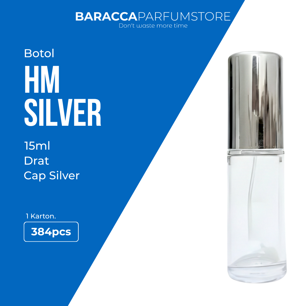 Jual Botol Parfum HM 15ML Drat Silver - Botol Parfum Kosong HM - Botol ...