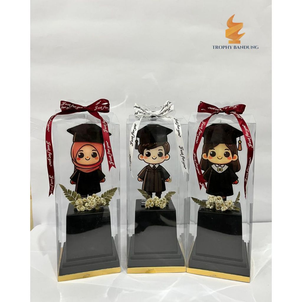 Jual Piala Wisuda Akrilik ( Happy Graduation) Motif Hitam Emas- Piala ...