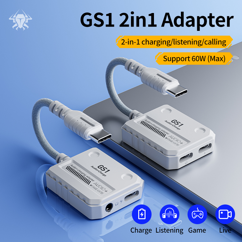 Jual Plextone GS1 2 in 1 60W 3.5mm Type C Gaming Headset Fast Charging ...