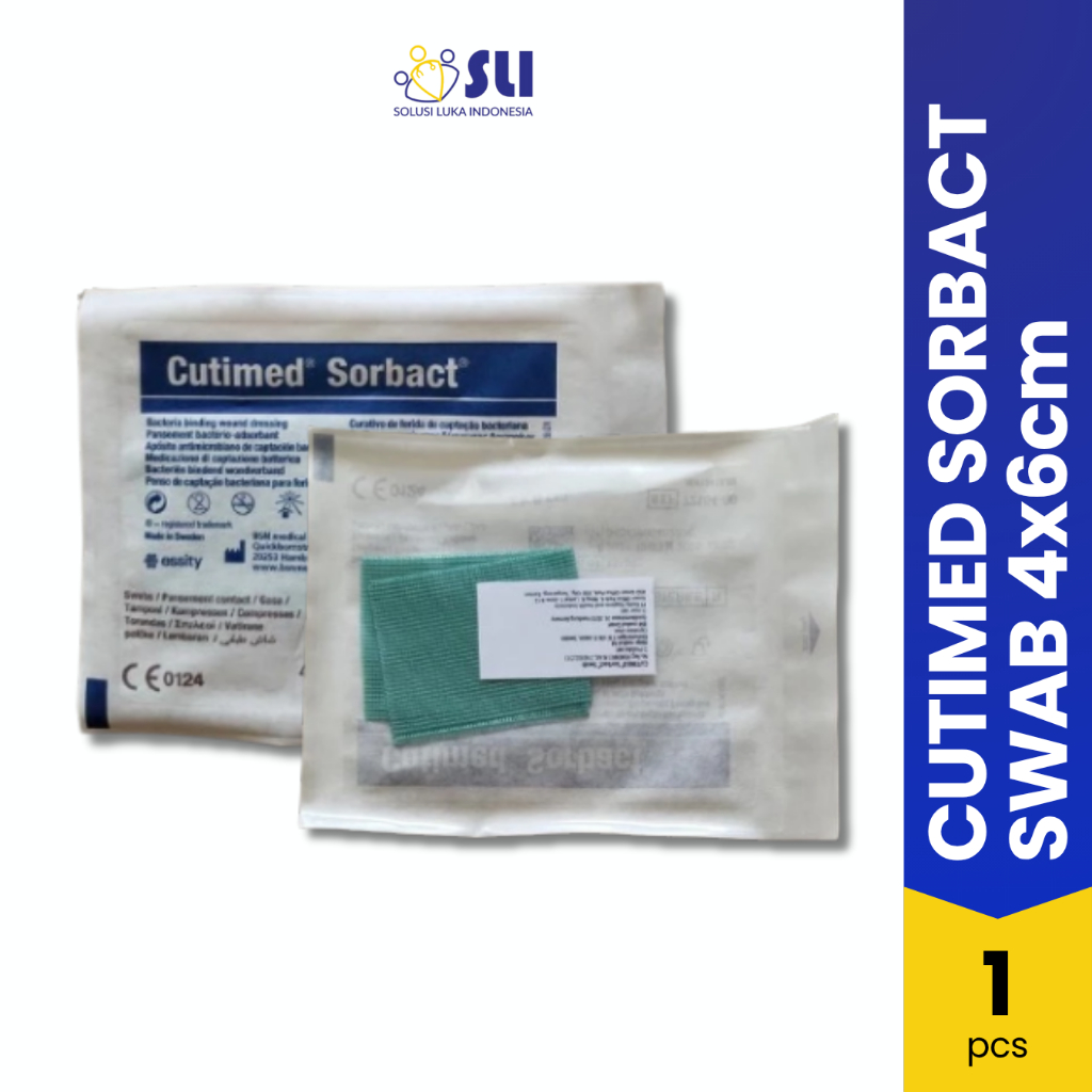 Jual Cutimed Sorbact Swab 4x6cm - Dressing Luka Mengikat Bakteri ...