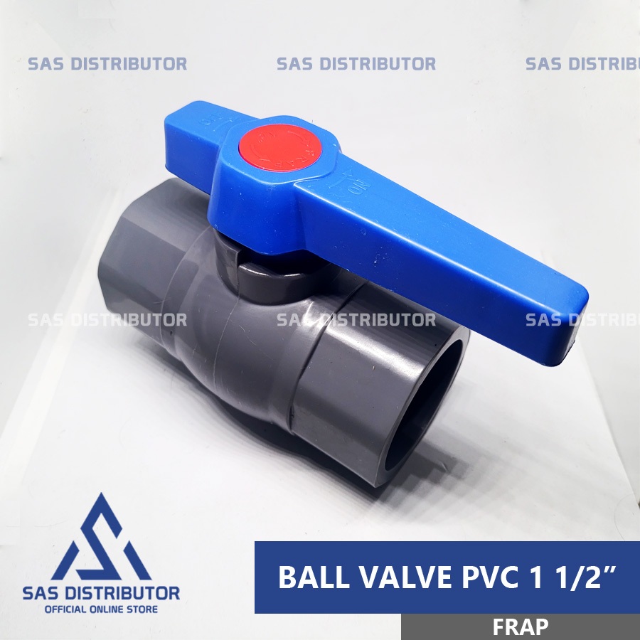 Jual STOP KRAN 1 1/2" inch PVC FRAP / Ball Valve 1 1/2" PVC / Stop Kran ...