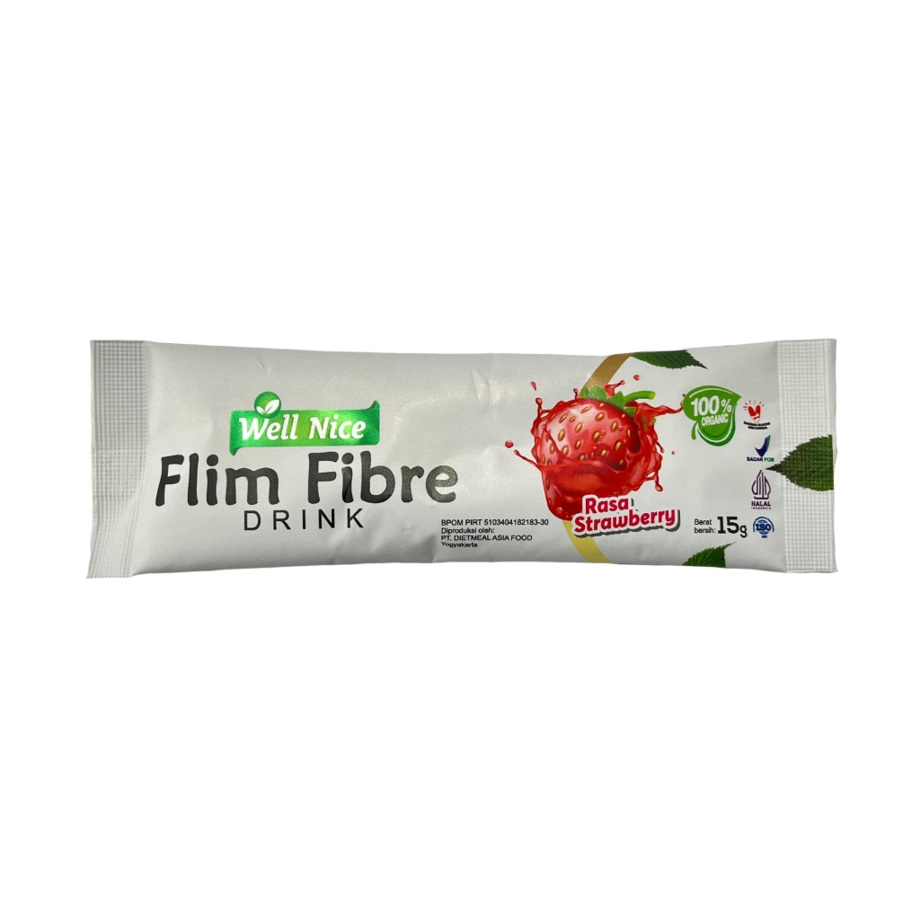 Jual Flim Drink Well Nice Minuman Fiber Rasa Strawberry Dus Box Isi 7 ...