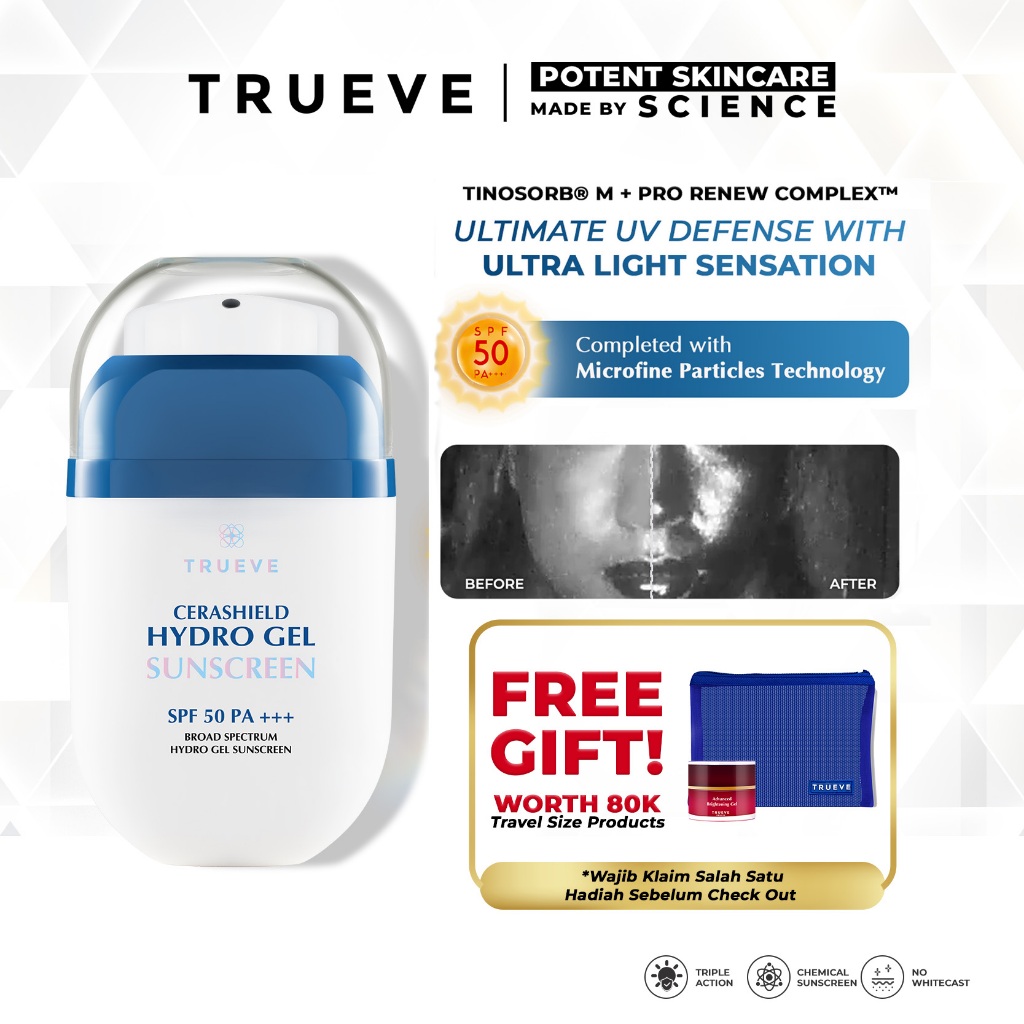 Jual TRUEVE Cerashield Hydro Gel Sunscreen - Sunscreen Gel Ringan Tanpa ...