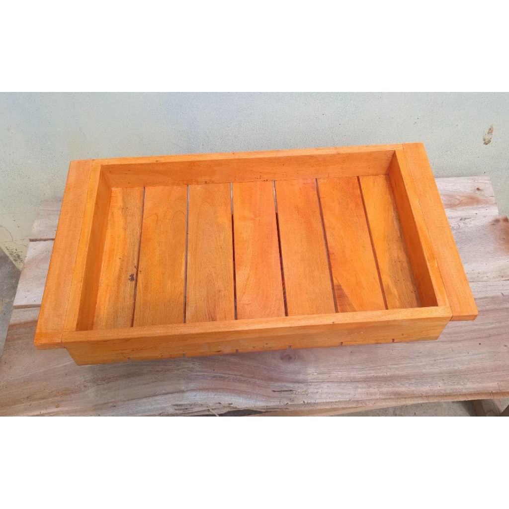 Jual Nampan kayu/baki/wood tray ukuran besar 45x28 | Shopee Indonesia