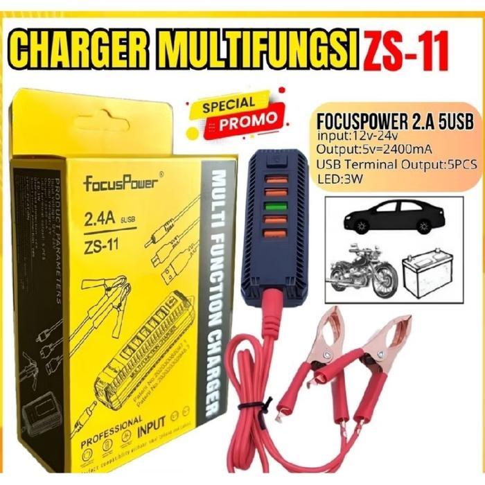 Jual COD~Charger HP Arus Aki Motor 2in1 + 6USB DC Motor Charger ...