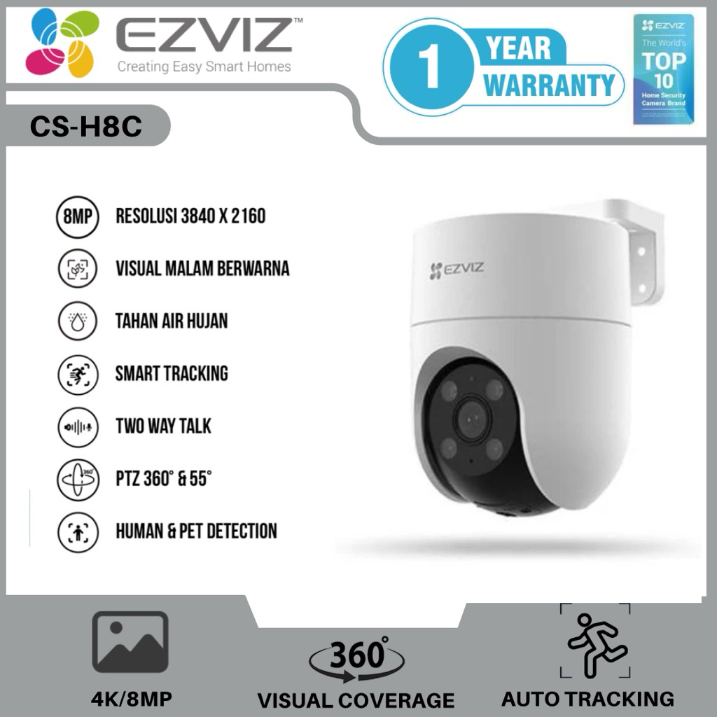 Jual Ezviz H8C 8mp 4K Smart Wifi Pan Tilt IP Camera Cctv Outdoor Kamera ...