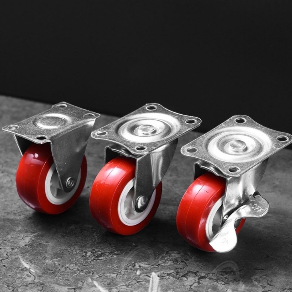 Jual Roda Caster Nylon Merah Poliuretan / Roda Kastor Serbaguna / Roda ...