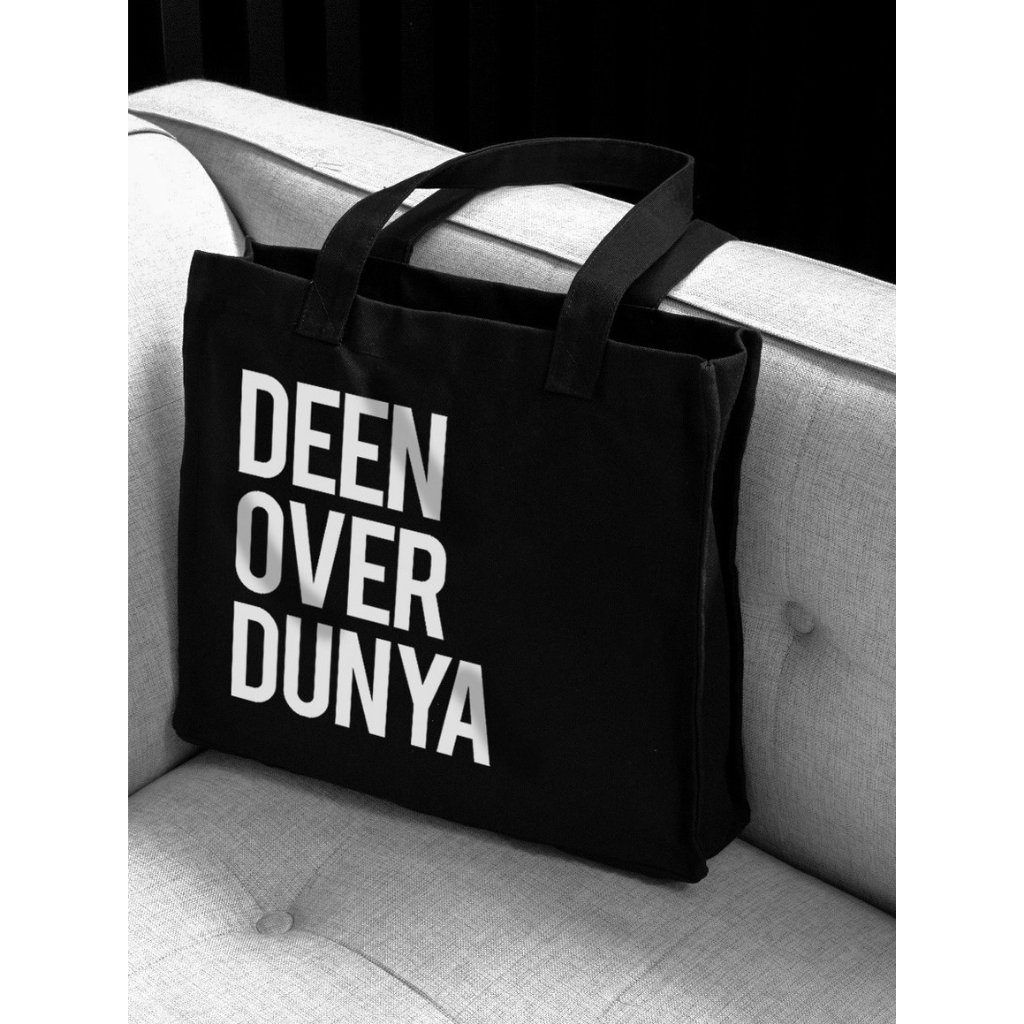 Jual BEHOVE Deen Over Dunya Putih Totebag - Premium Canvas - Anti Air ...