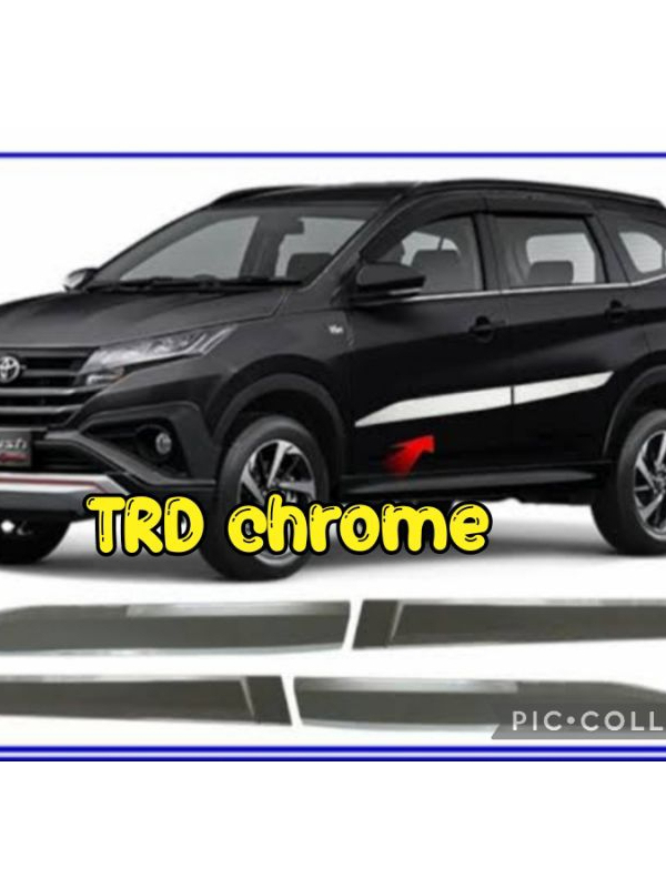 Jual Toyota Lis Body Samping NEW Rush Terios Model TRD Chrome dan Hitam ...