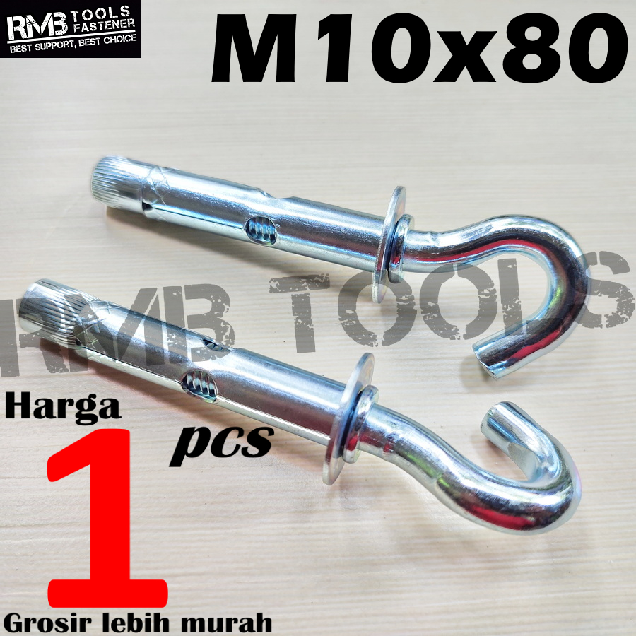 Jual Baut Hook Dynabolt M10x80 Dinabolt Gantung / Bolt Sleeve Anchor ...