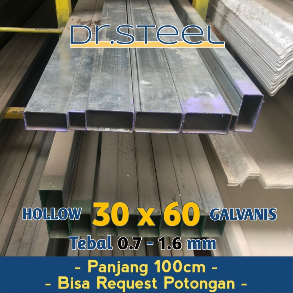 Jual Besi Hollow 30x60 mm (3 x 6cm) Galvanis Hollo Holo Holow | Shopee ...