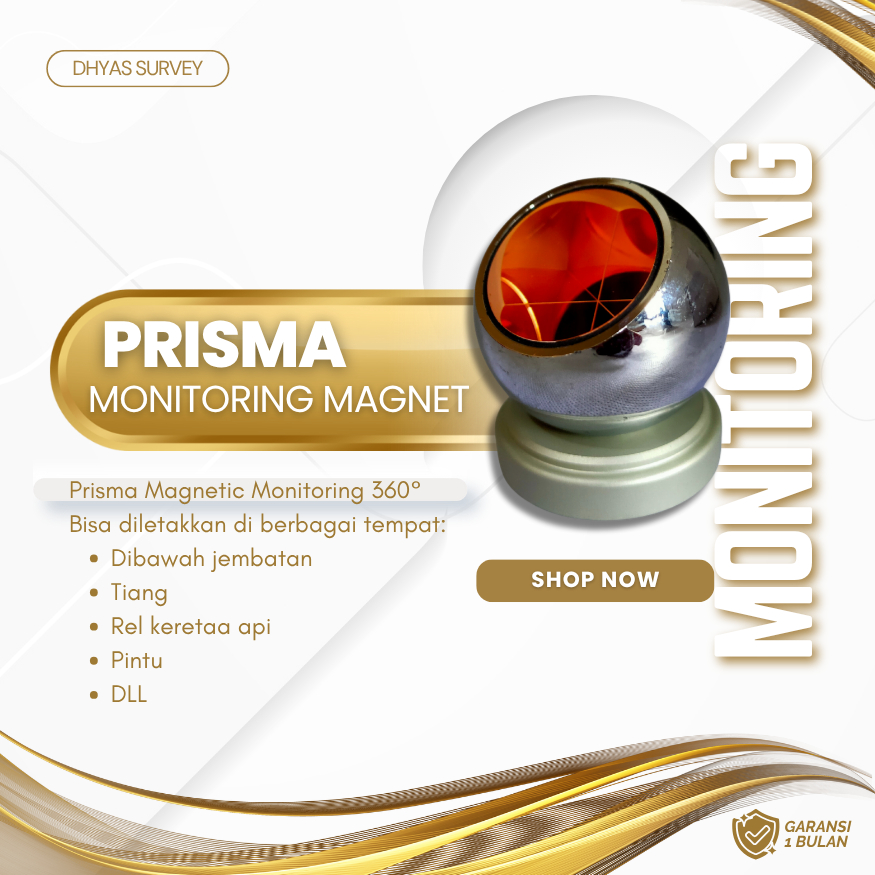 Jual Prisma Single Target Magnetic Prisma Tempel Besi Baja Prisma 360 ...