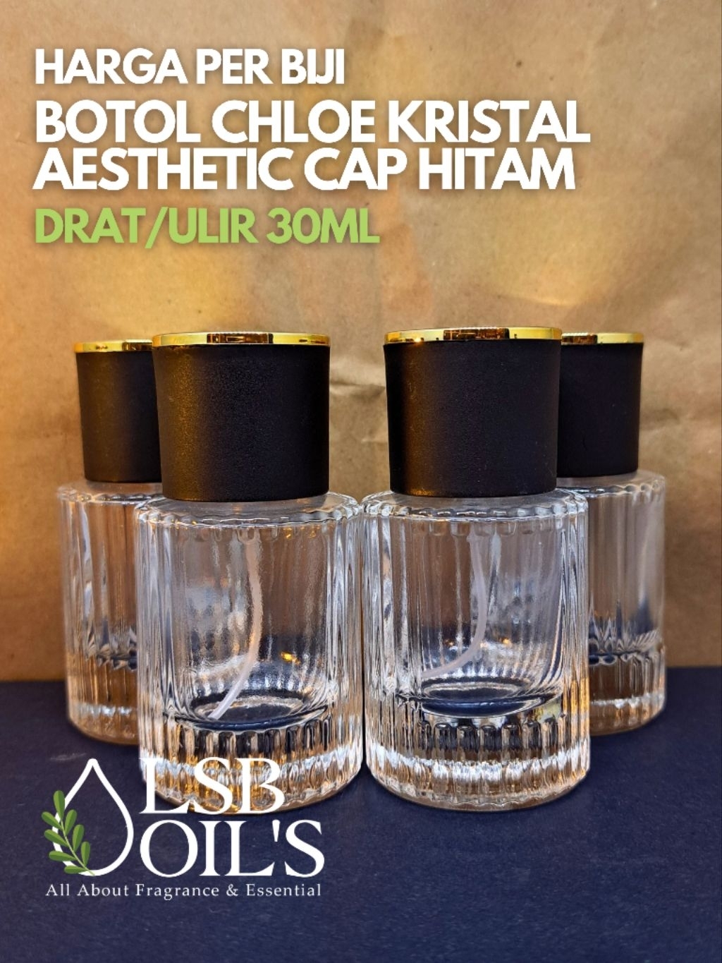 Jual BOTOL CHLOE CAP HITAM 30ML ULIR/DRAT - BOTOL PARFUM CHLOE KRISTAL ...