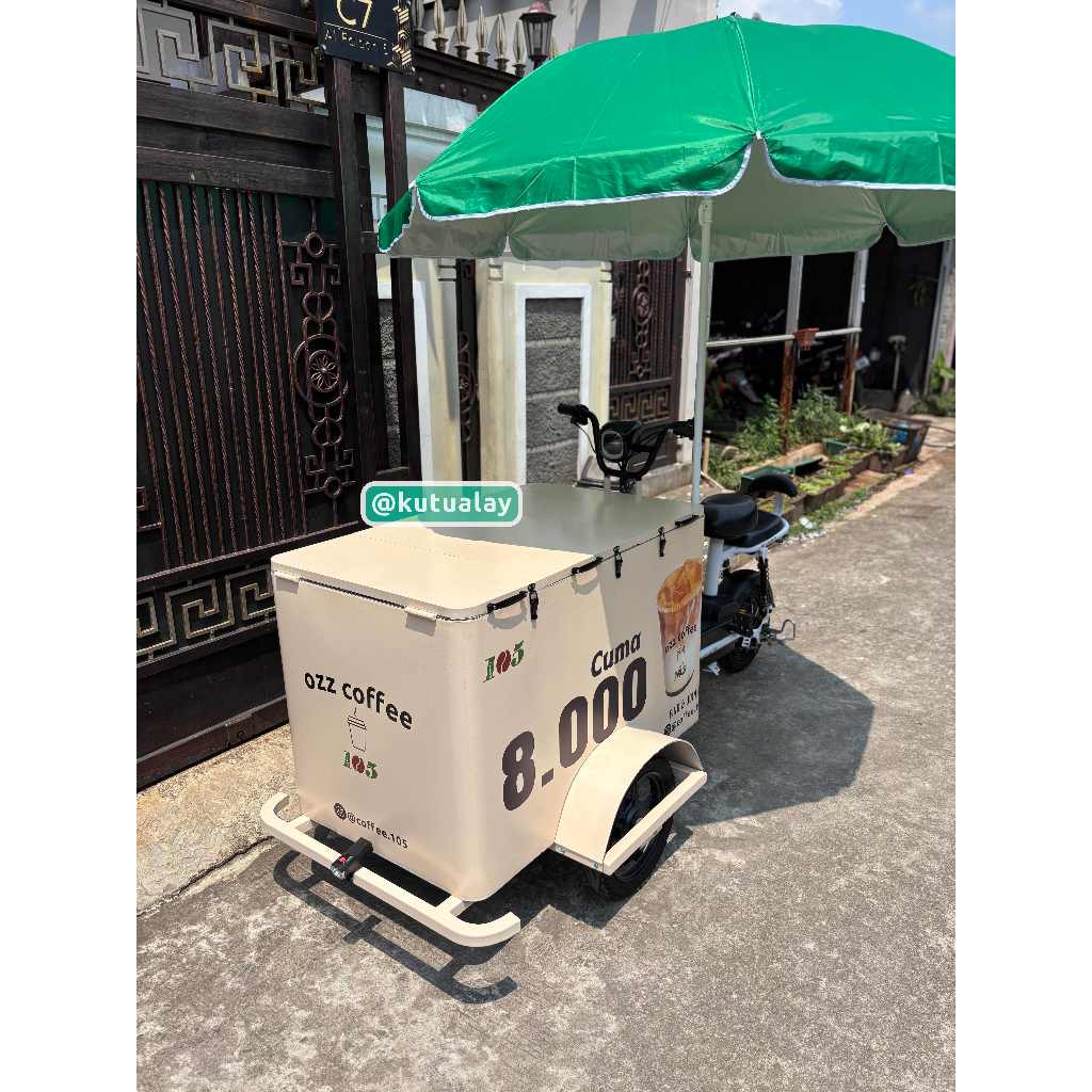 Jual Custom Gerobak Jualan Keliling Sepeda Listrik untuk Makanan ...