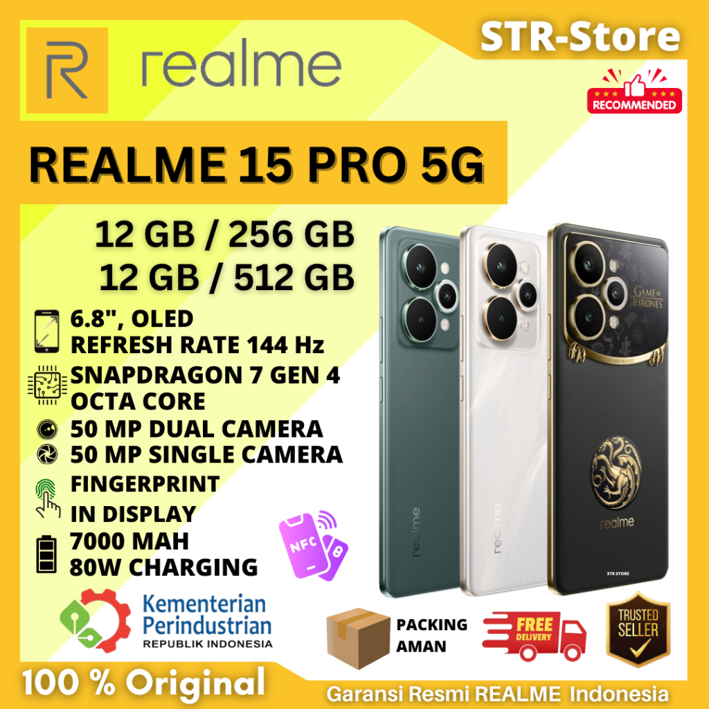 Jual REALME 15 PRO 5G 12/512 GB SMARTPHONE GARANSI RESMI REALME INDONESIA 15 PRO 12/256GB NFC ...