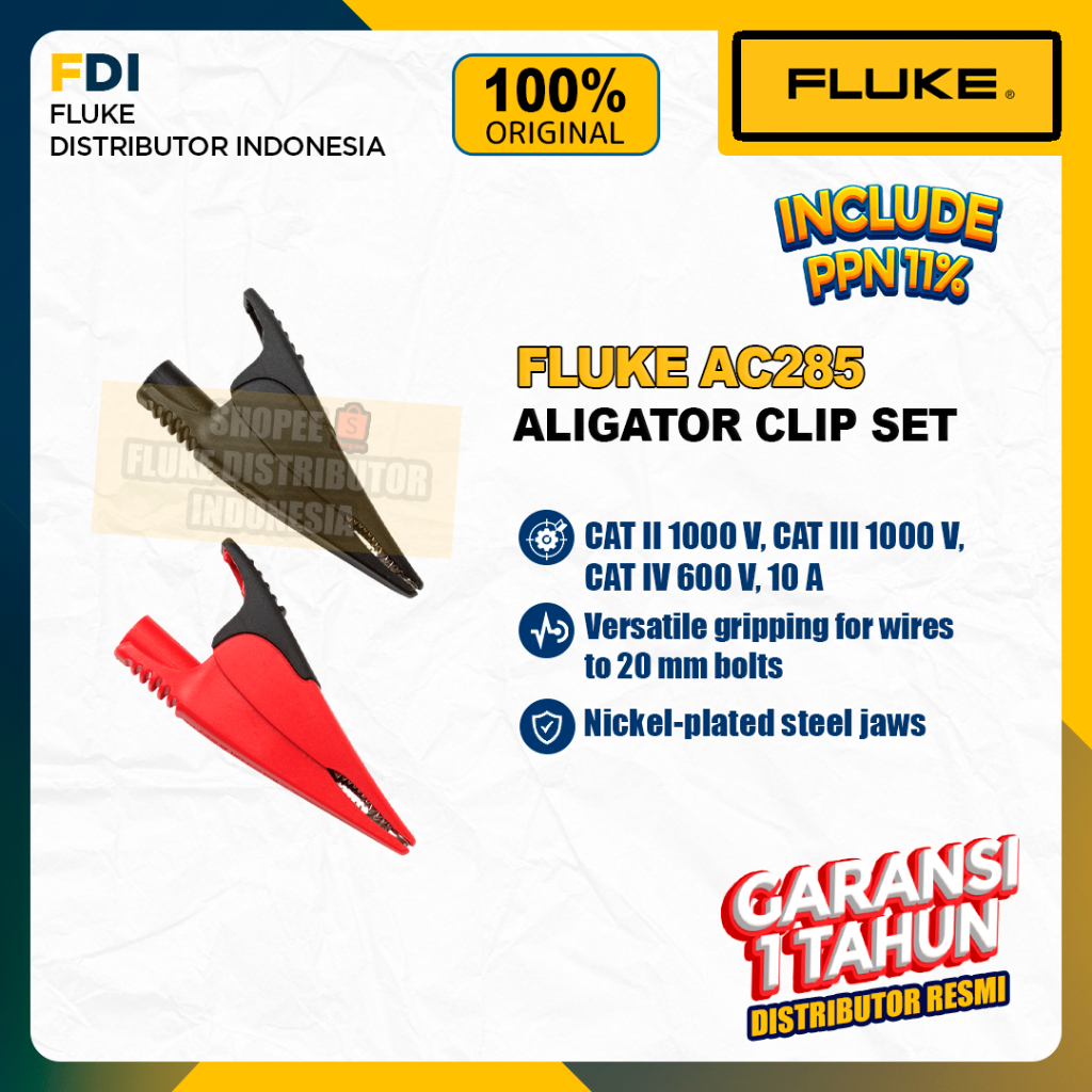 Jual Fluke AC285 SureGrip Alligator Clips ac 285 original | Shopee ...