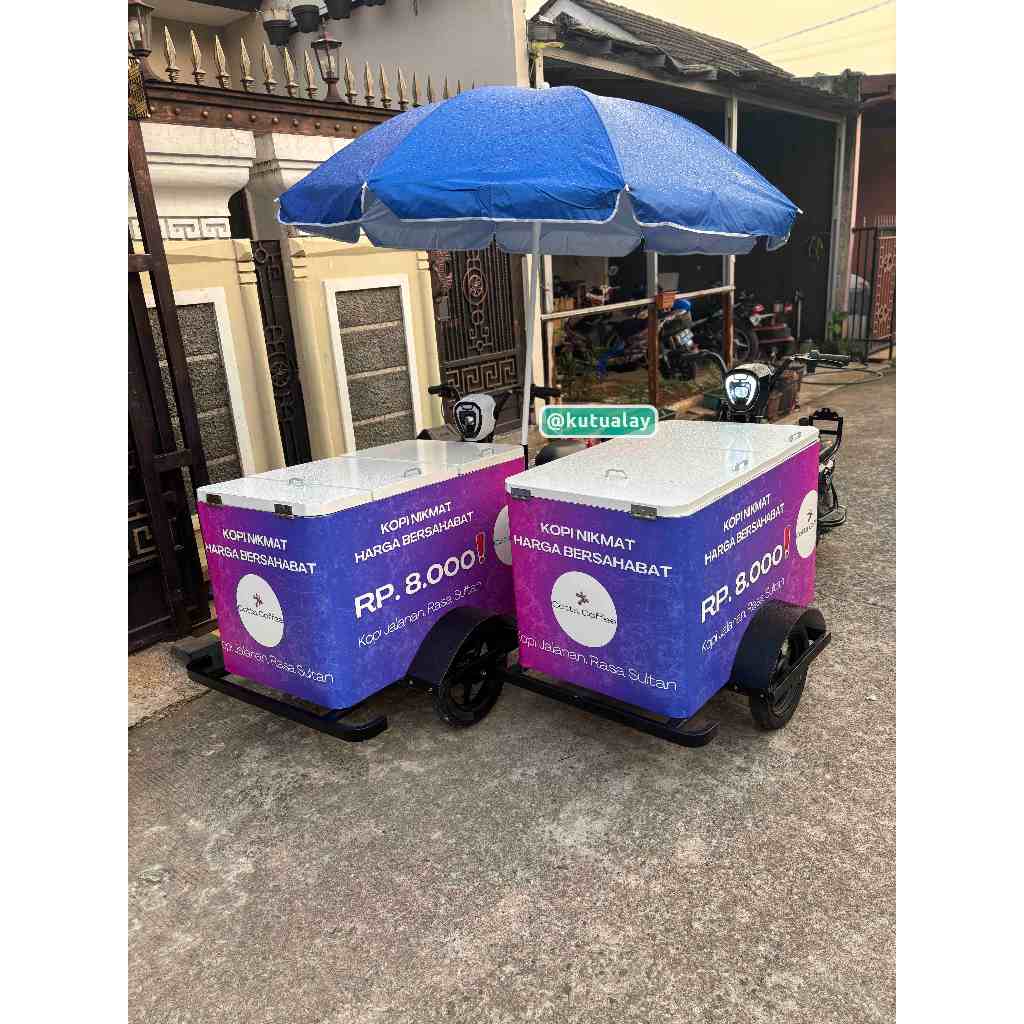 Jual Custom Gerobak Sepeda Listrik untuk Kopi Keliling Es Starling ...