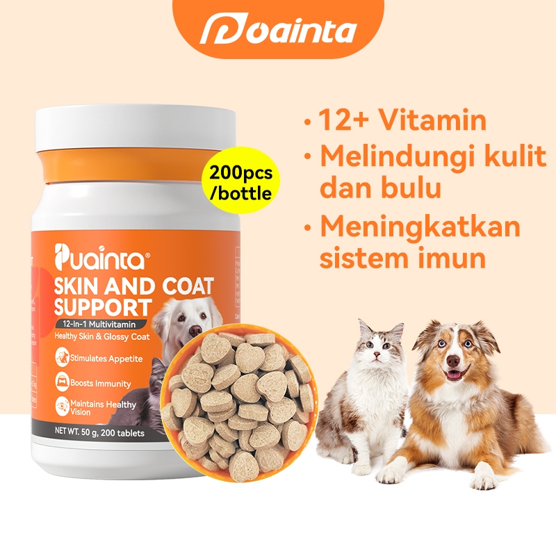 Jual PUAINTA Vitamin Bulu Kucing Anjing Rontok Multivitamin untuk ...