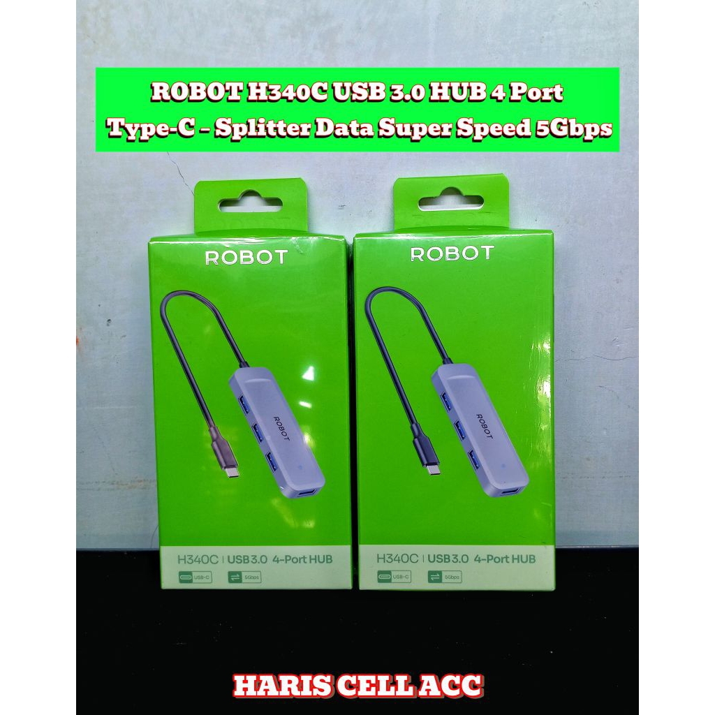Jual ROBOT H340C USB HUB 4 Port Type-C | USB 3.0 Splitter Super Speed ...