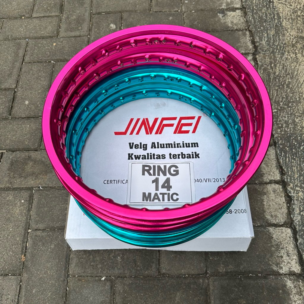 Jual VELG RING 14 ANODIZE PINK & MINT POLOS Merk jinfei ukuran 140 160 ...