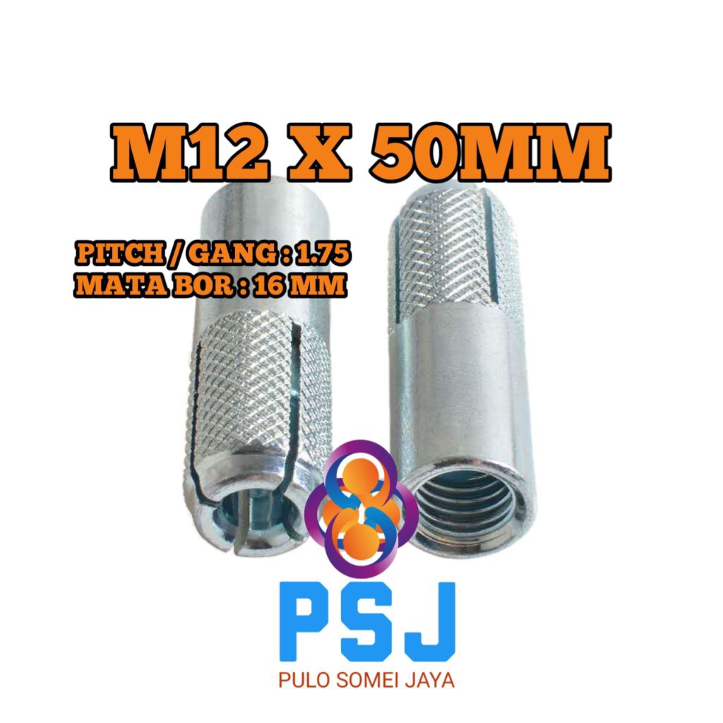Jual Dynaset M12 x 50 MM Galvanis / Drop In Anchor - Dynaset Mata Bor ...
