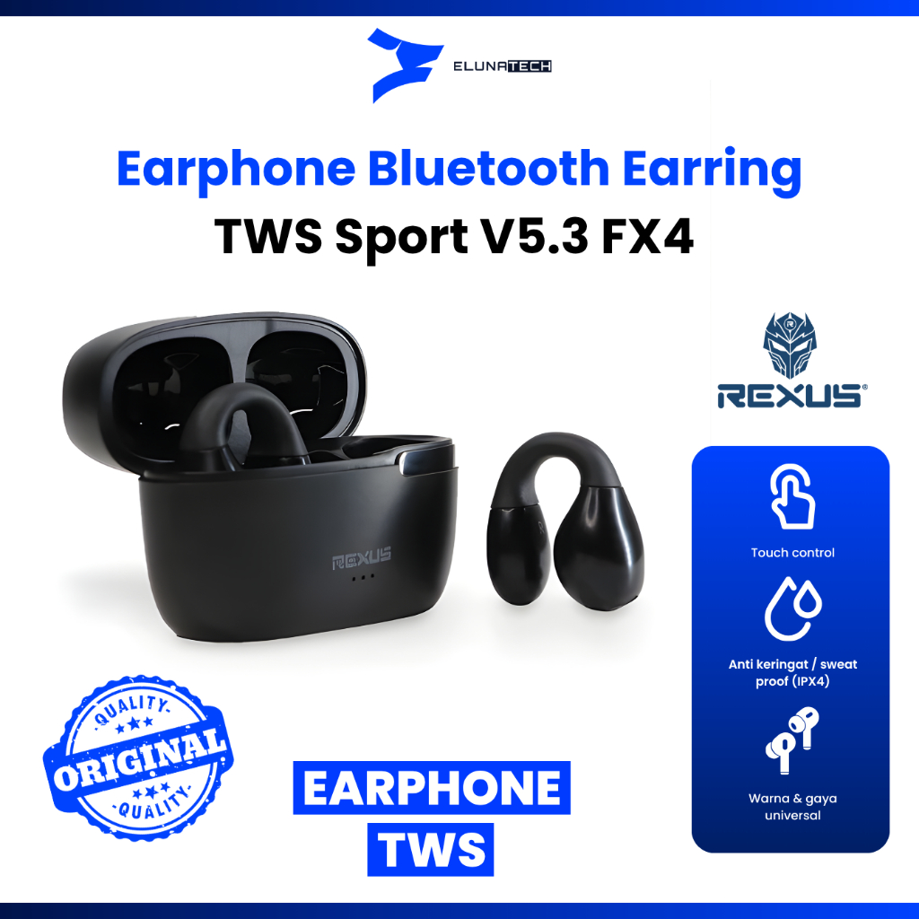 Jual Rexus FX 4 TWS Earphone - Open Air Bluetooth Earphones - TWS ...