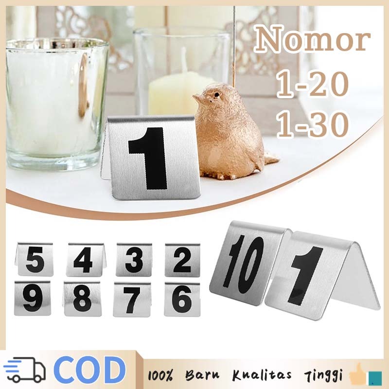 Jual Nomor Meja Besi Nomor/1-20 Nomor Meja Cafe Stainless Steel Table ...