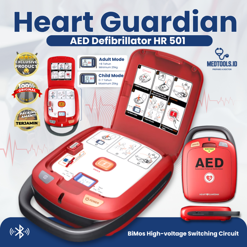 Jual AED Heart Guardian HR 501 / Defibrilator Eksternal Otomatis (AED ...