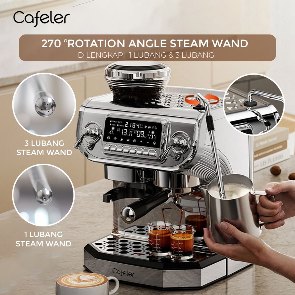 Jual Cafeler Mesin Kopi Espresso 3 Heater Coffee Maker Otomatis Kontrol ...