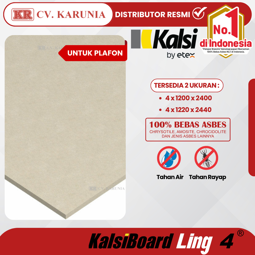 Jual KalsiBoard Ling 4 | KalsiBoard Plafon | Papan KalsiBoard | Fiber ...