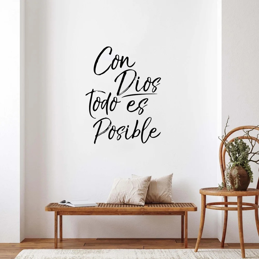 Jual Con Dios Todo Es Posible Spanish Christian Quote Wall Art Sticker ...