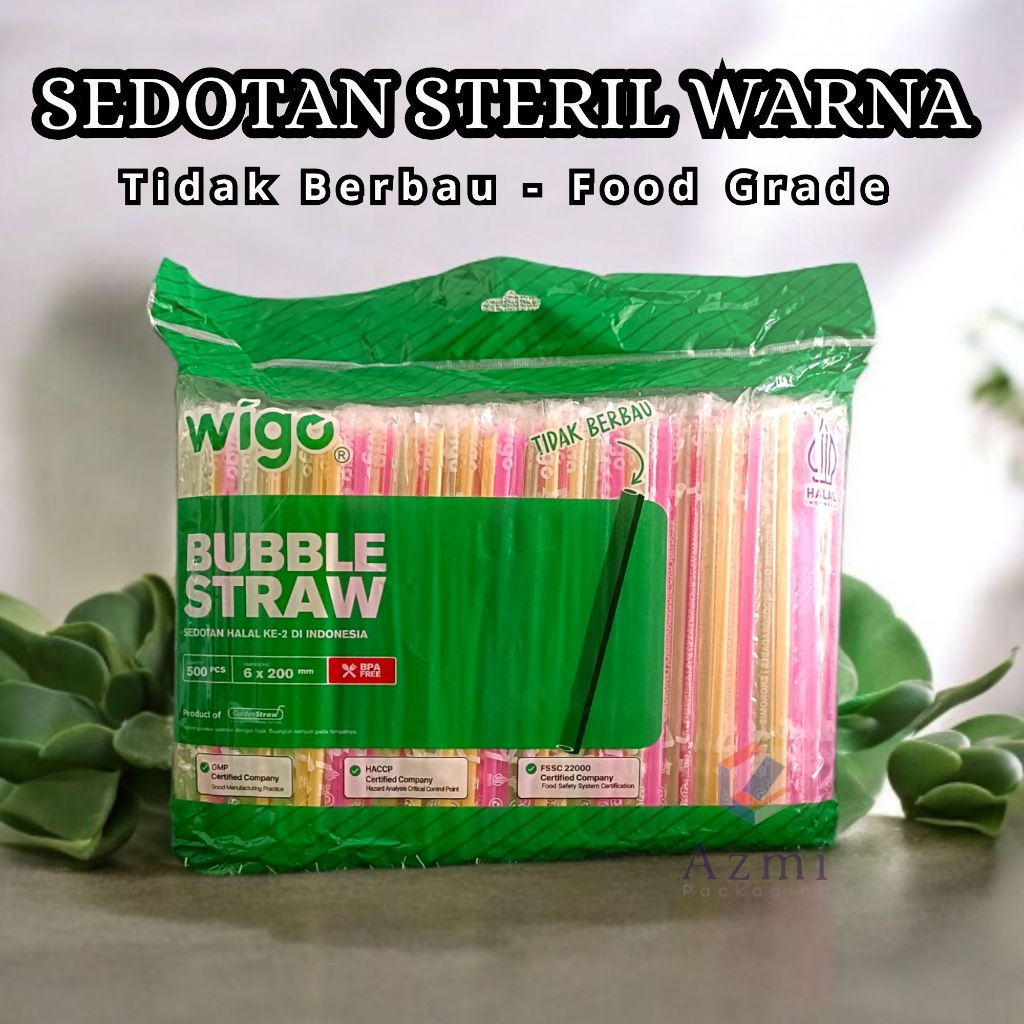 Jual Sedotan Steril Warna Neon Isi 500 pcs Oxo Neon Wigo Buble Straw ...