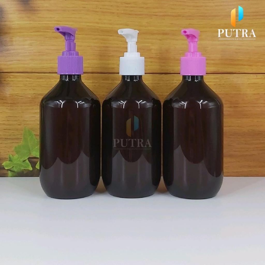 Jual BOTOL LOTION PUMP 300 ML MADA LINE / BOTOL PLASTIK PET AMBER 300ML ...