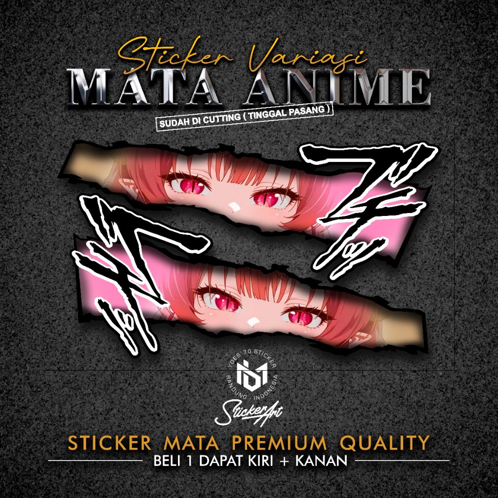 Jual STICKER MATA ANIME UNIVERSAL / MATA ILULU / STIKER HELM - MOTOR ...