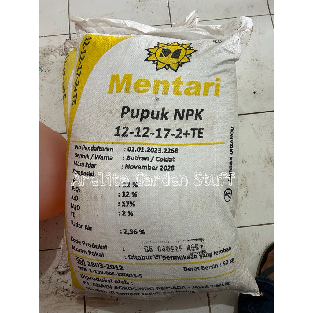 Jual Pupuk NPK Mentari 12-12-17-2 + TE Kemasan 50kg | Shopee Indonesia