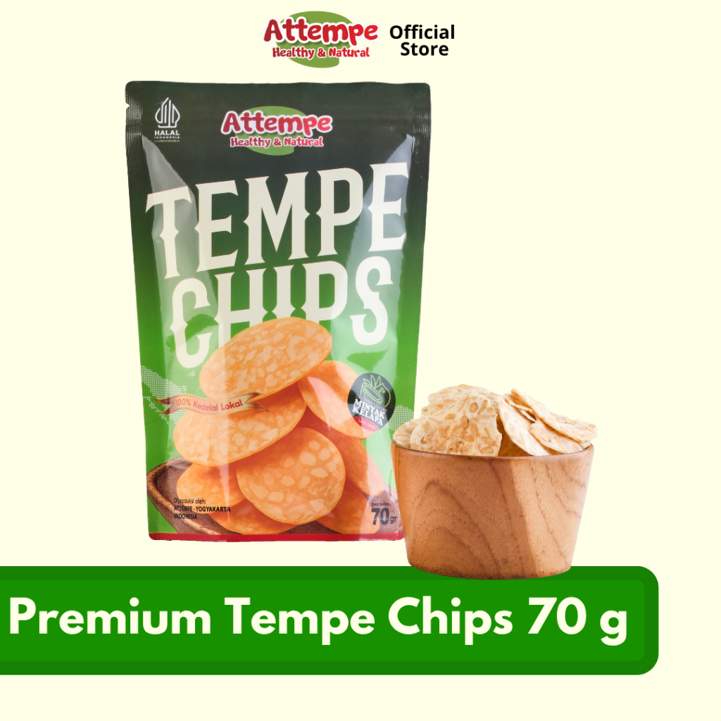 Jual ATTEMPE TEMPE CHIPS Keripik Tempe Sehat Organik Non GMO Coconut ...